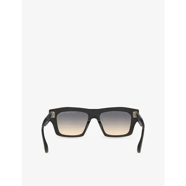 Dita Grandmaster-eight Rectangular-frame Acetate Sunglasses - Black