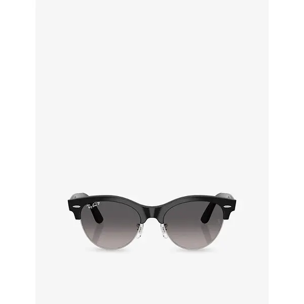 Ray-ban Rb2341 Polarised Clubmaster Square-frame Propionate Sunglasses - Black