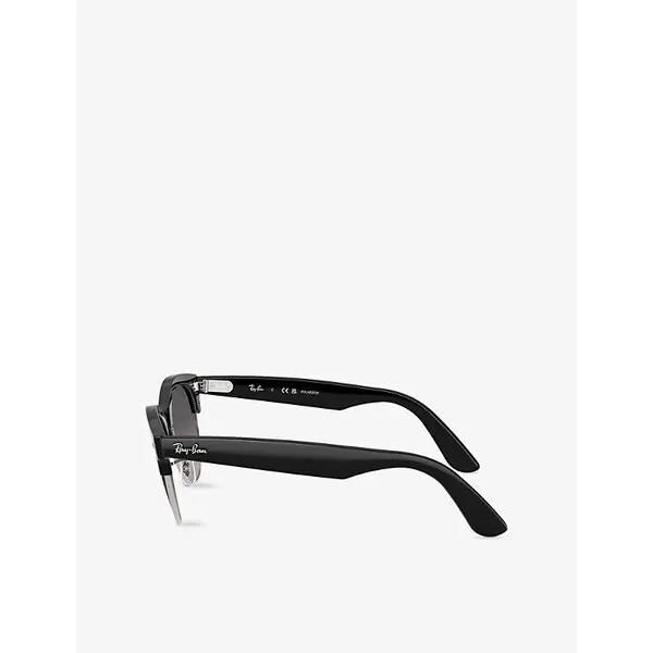 Ray-ban Rb2341 Polarised Clubmaster Square-frame Propionate Sunglasses - Black