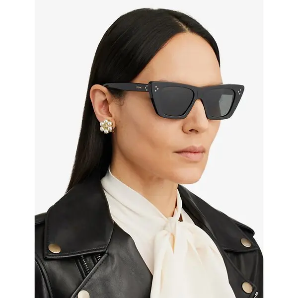 Celine Acetate Cat-eye Sunglasses - Black