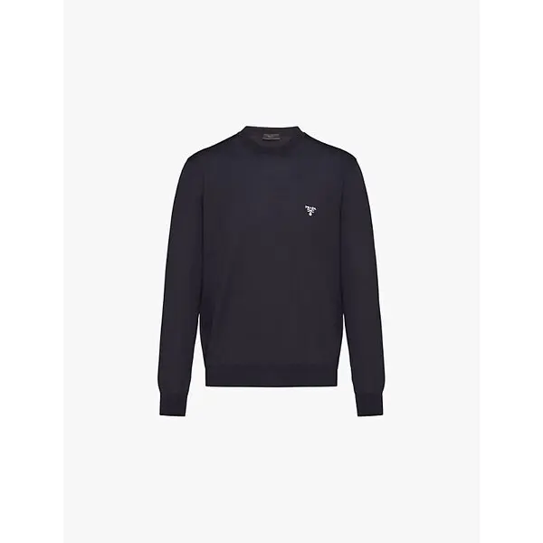 Prada Superfine Wool Crewneck Sweatshirt - Blue