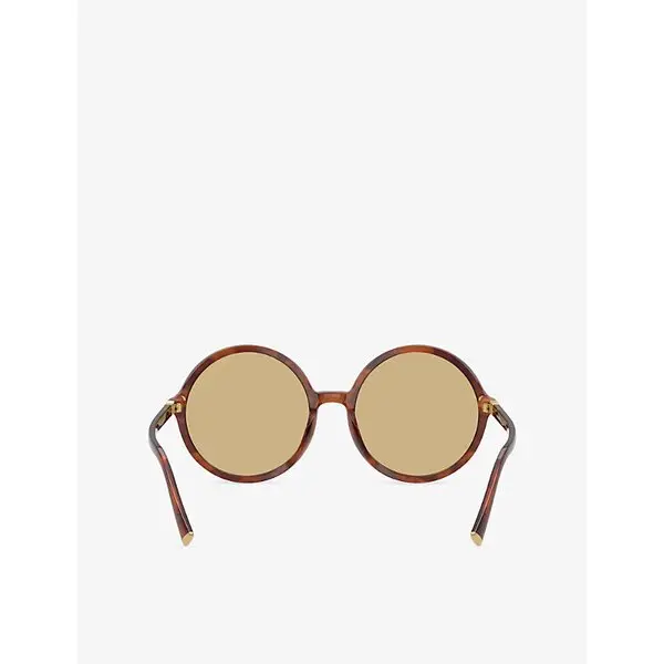 Miu Miu Round Frame Acetate Sunglasses - Brown