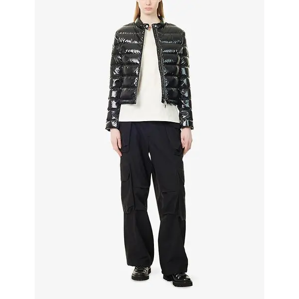 Moncler Papillon Funnel Neck Short Down Jacket