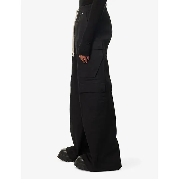 Rick Owens Cargo Belas Flared Stretch-cotton Trousers