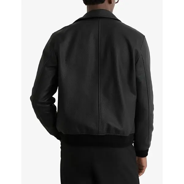 REISS Collared Leather Jacket