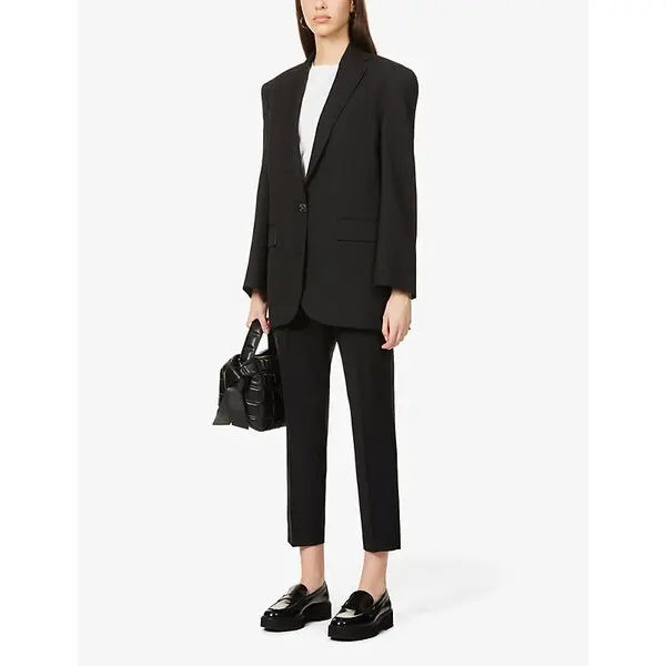 Theory Treeca Cropped Slim-leg Stretch-wool Trousers