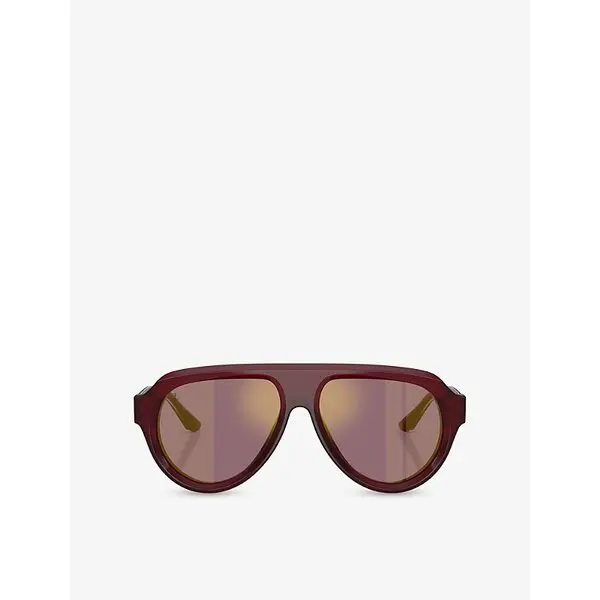 FERRARI Fh2019u Aviator-frame Acetate Sunglasses - Red