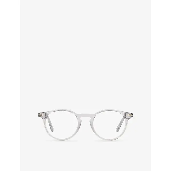 TOM FORD Ft5557 Round Frame Acetate Eyeglasses - Grey