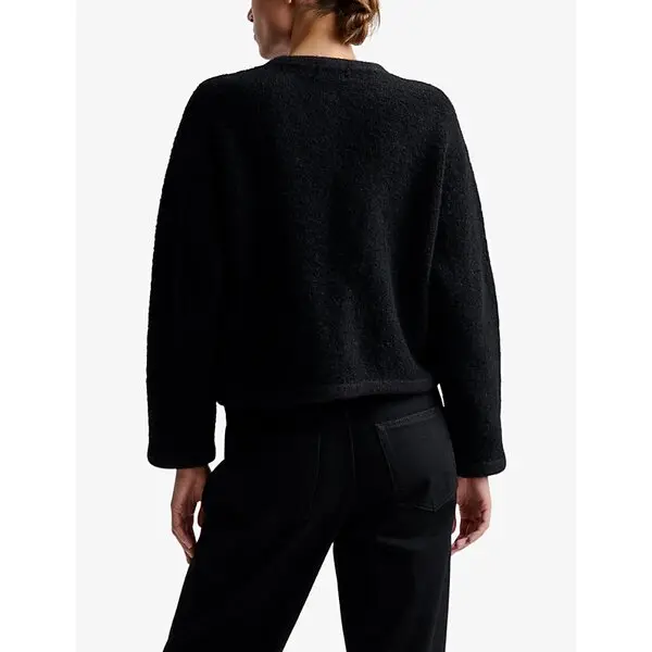 MALINA Carly Round-neck Button-down Wool-blend Cardigan