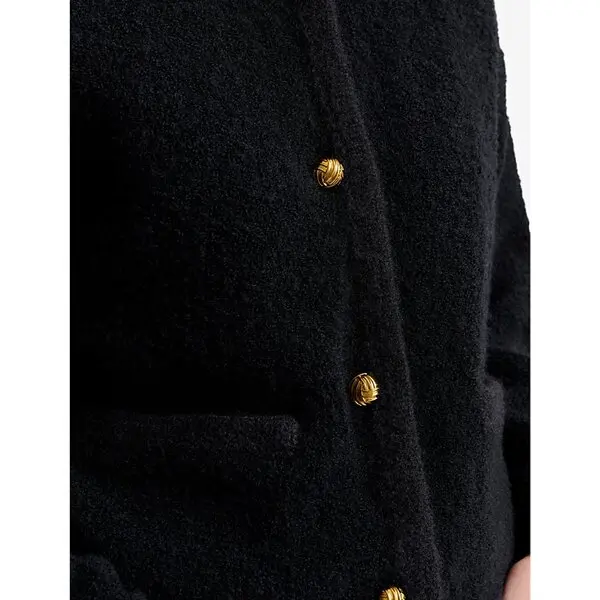 MALINA Carly Round-neck Button-down Wool-blend Cardigan