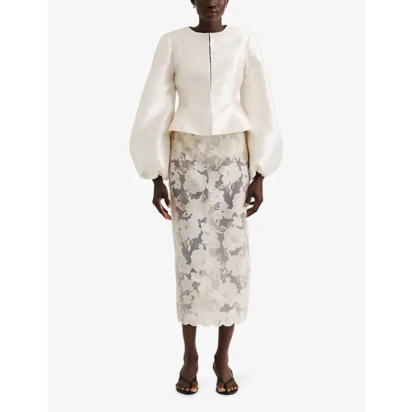 MALINA Vendela Balloon-sleeve Satin Blouse