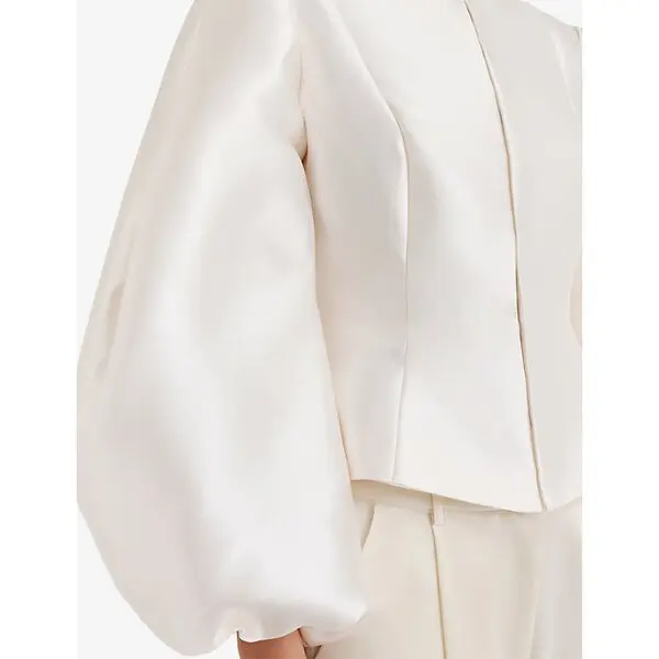 MALINA Vendela Balloon-sleeve Satin Blouse