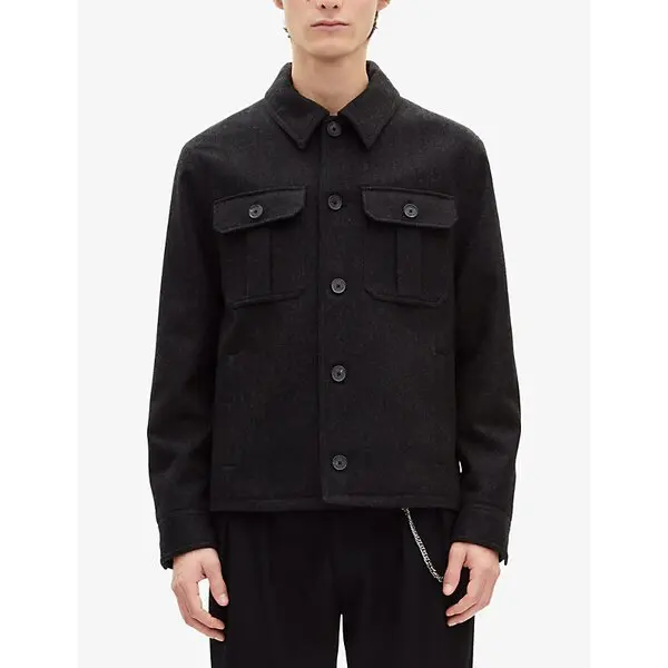 The Kooples Chest-pocket Wool-blend Jacket