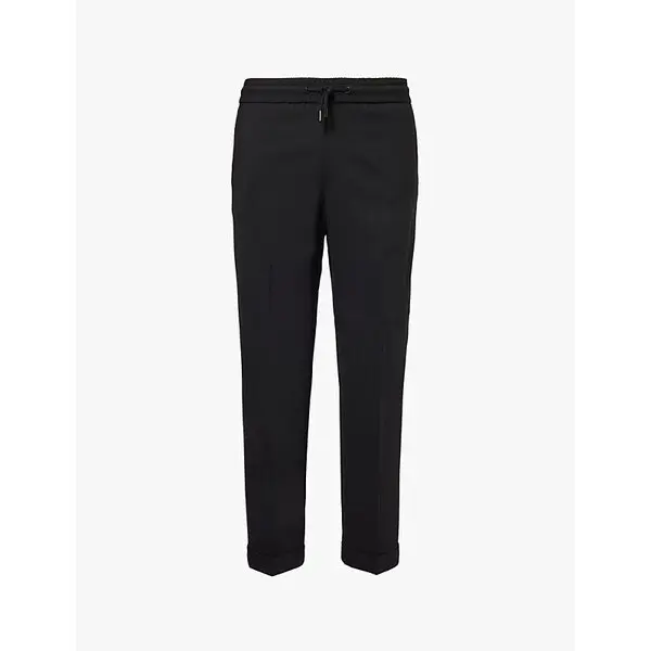 The Kooples Drawstring Tapered-leg Stretch-wool Trousers