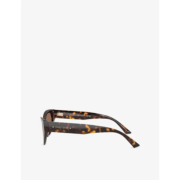 JIMMY CHOO Cat Eye Acetate Sunglasses - Brown