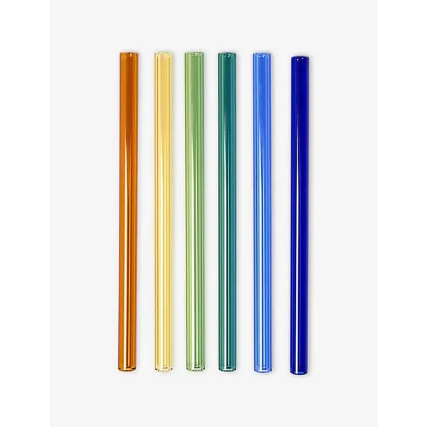 THE CONRAN SHOP Santorini Set Of Six Glass Cocktail Straws - Mixed