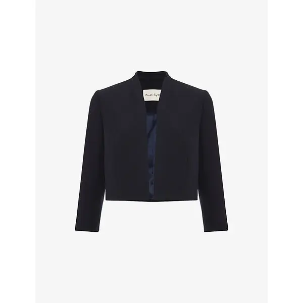 PHASE EIGHT Catherine Cropped Stretch-woven Jacket - Navy