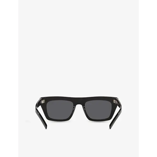 Saint Laurent Rectangle-frame Acetate Sunglasses - Black