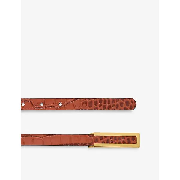 REISS Bronya Mock-croc Leather Belt