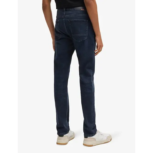 BOSS Slim-fit Stretch-denim Jeans - Navy