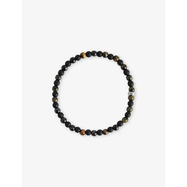 THOMAS SABO Talisman Sterling-silver, Obsidian, And Tiger-eye Beaded Bracelet - Black