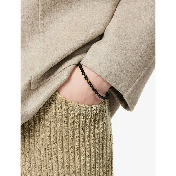 THOMAS SABO Sterling Silver Obsidian And Tiger-eye Beaded Bracelet