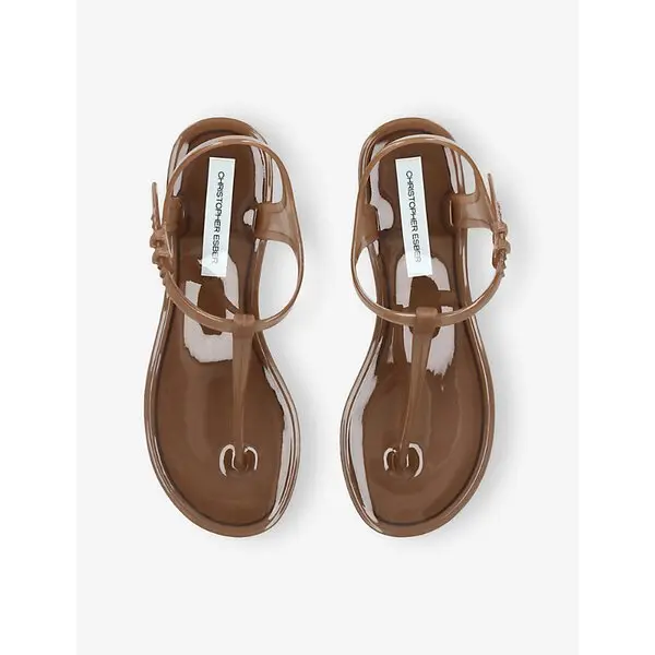 Christopher Esber T-bar Pvc Flat Sandals - Taupe