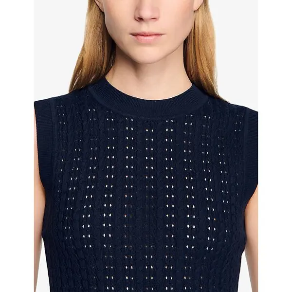 Sandro Textured Sleeveless Knitted Jumper