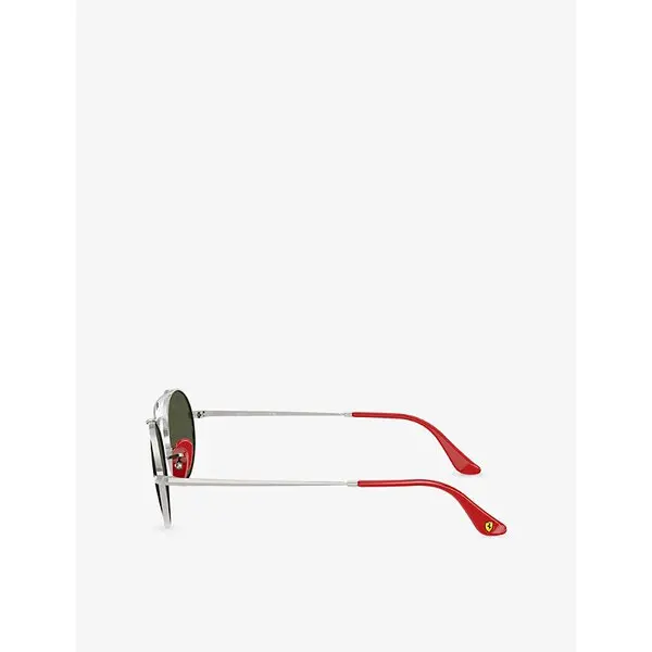 Ray-ban Scuderia Ferrari Collection Oval Metal Sunglasses - Silver