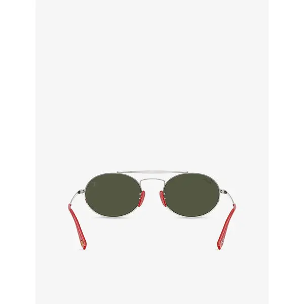 Ray-ban Scuderia Ferrari Collection Oval Metal Sunglasses - Silver