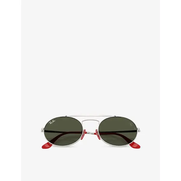 Ray-ban Scuderia Ferrari Collection Oval Metal Sunglasses - Silver