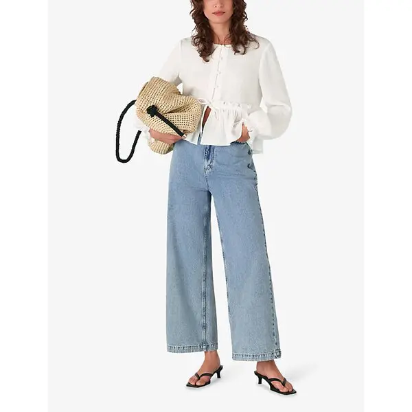 Whistles Peplum-hem Cotton Blouse