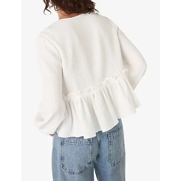 Whistles Peplum-hem Cotton Blouse