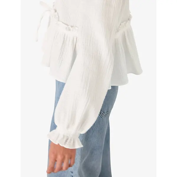 Whistles Peplum-hem Cotton Blouse