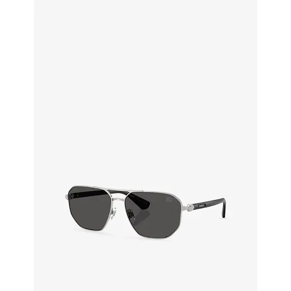 Burberry Be3166 Aviator-frame Metal Sunglasses