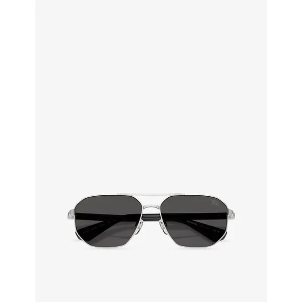 Burberry Be3166 Aviator-frame Metal Sunglasses