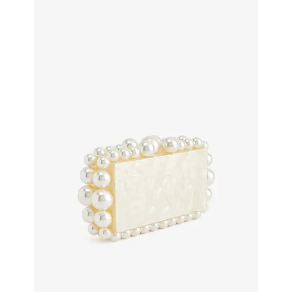 Cult Gaia Eos Faux Pearl And Acrylic Clutch Bag - Ivory
