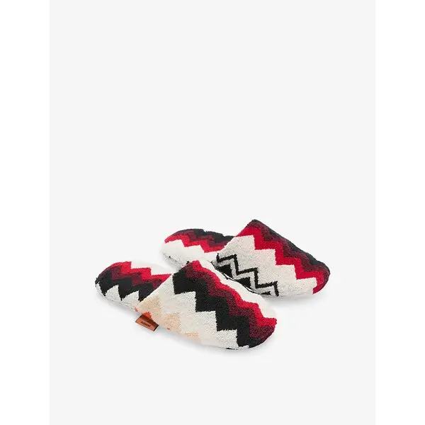 Missoni Zigzag Cotton-terry Slippers - Red Multicolor