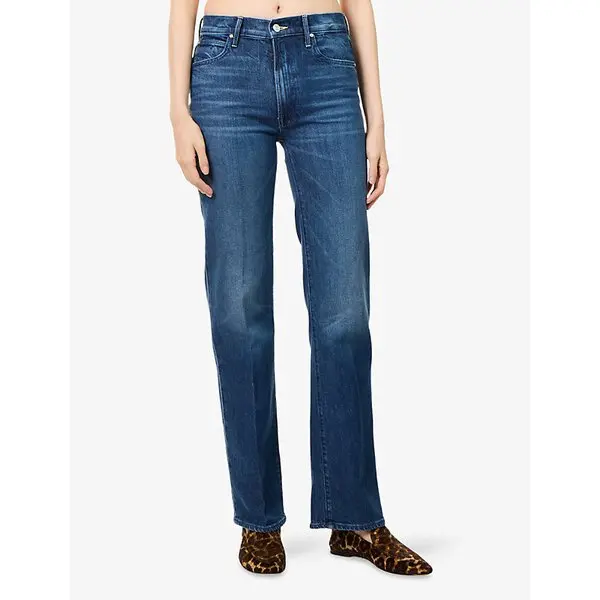 MOTHER The Kick It Straight-leg Stretch-denim Blend Jeans