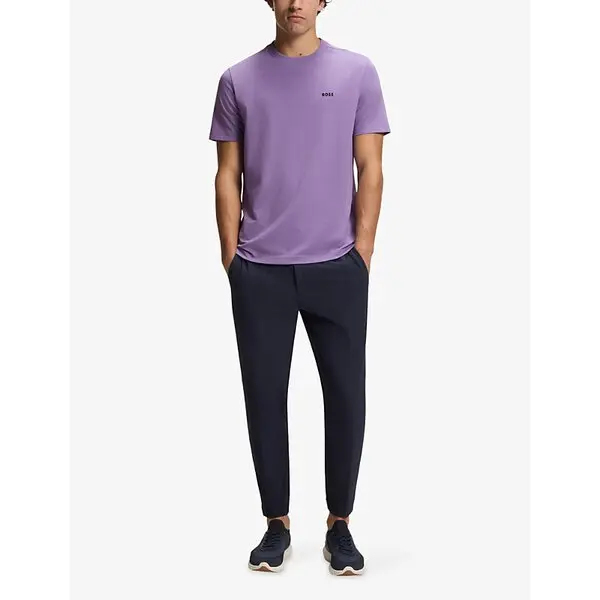 BOSS Branded Short-sleeved Stretch-cotton T-shirt