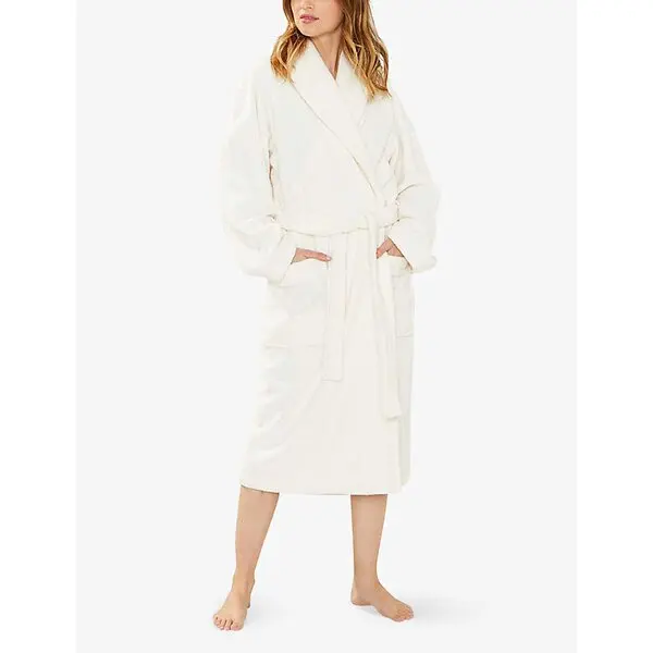 YVES DELORME Etoile Shawl-lapel Cotton-blend Robe