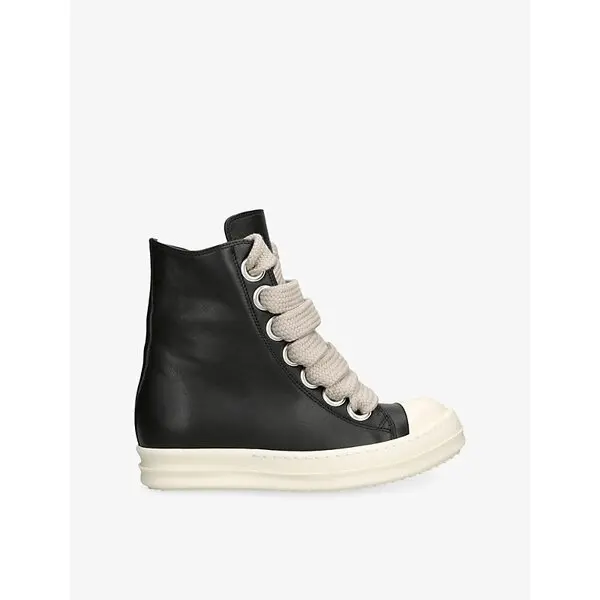 Rick Owens Jumbo Lace Leather High-top Trainers - Black