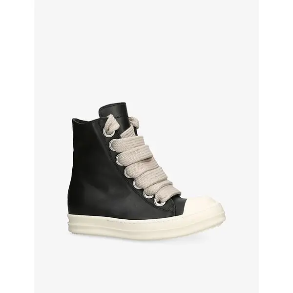 Rick Owens Jumbo Lace Leather High-top Trainers - Black