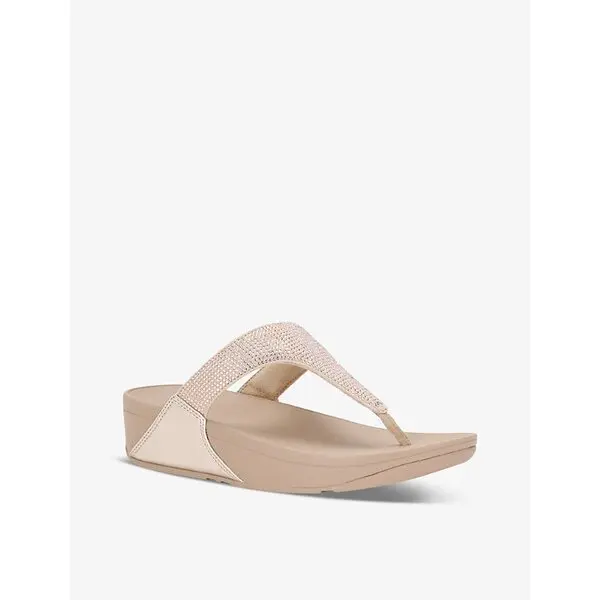Fitflop Lulu Glitter Rhinestone-embellished Rubber Sandals - Beige