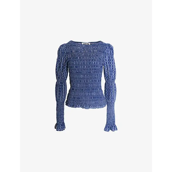 AMY LYNN Iris Checked Cotton Top - Blue