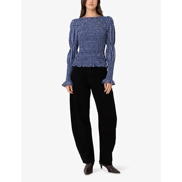 AMY LYNN Iris Checked Cotton Top