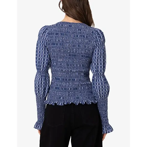 AMY LYNN Iris Checked Cotton Top