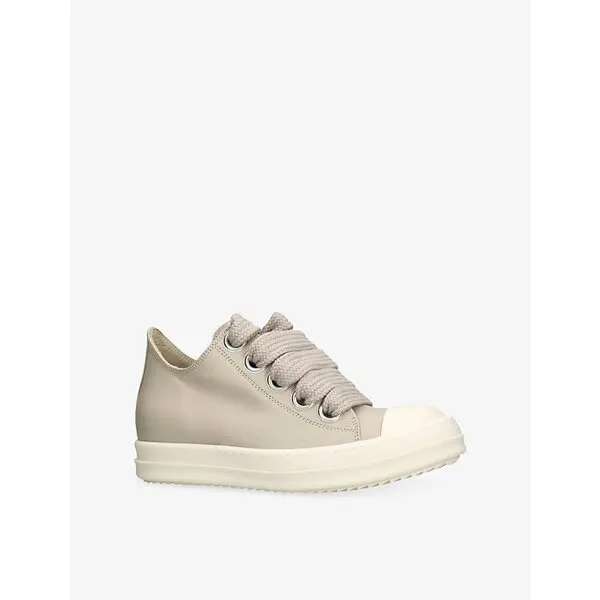 Rick Owens Jumbo Lace Low Top Leather Trainers - Bone