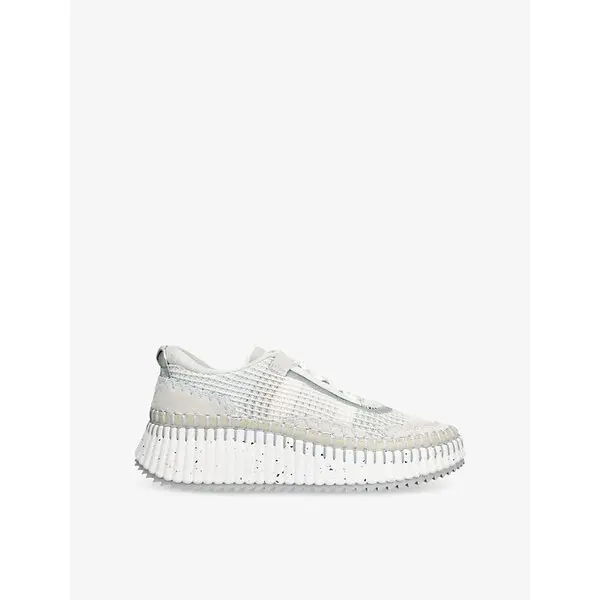 Chloé Mesh And Suede Low-top Trainers - Grey