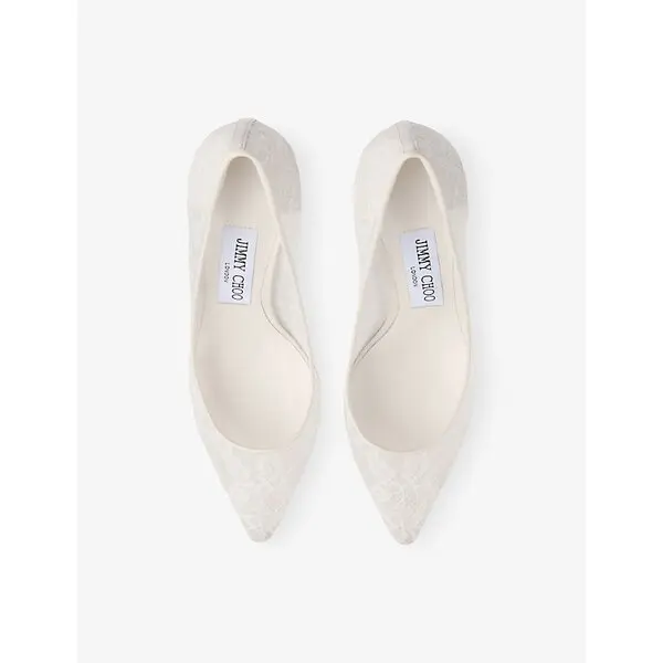 JIMMY CHOO Romy 85 Lace Pumps - Ivory
